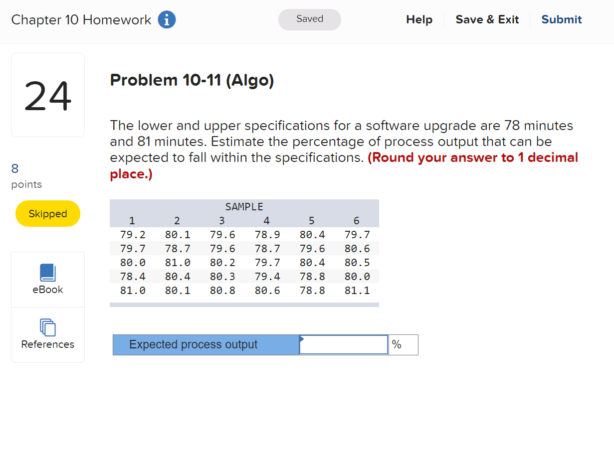 Solved Chapter 10 Homework Saved Help Save & Exit Submit | Chegg.com