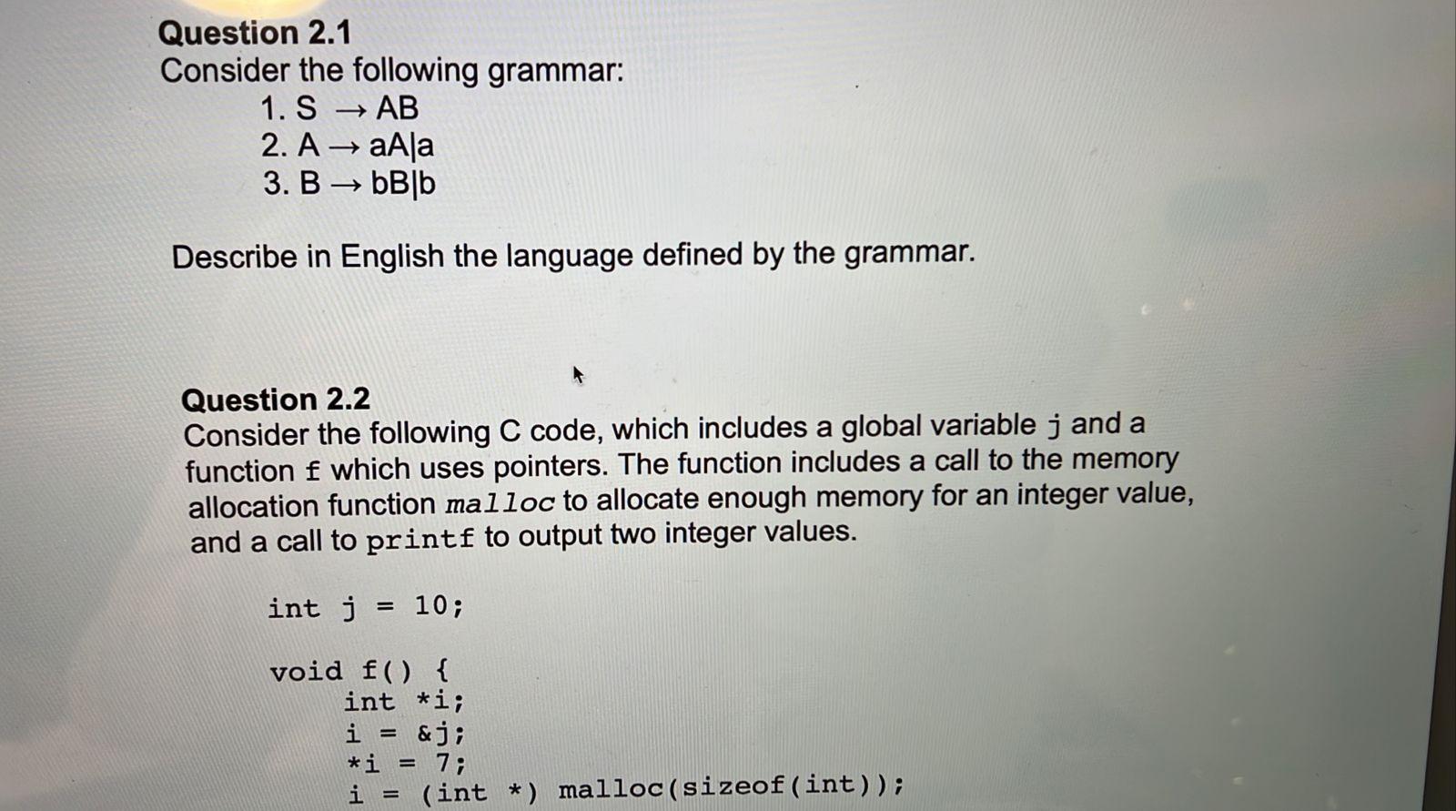 Solved Question 2.1 Consider the following grammar: 1. S → | Chegg.com
