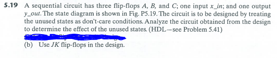 Solved 5.19 A sequential circuit has three flip-flops A, B, | Chegg.com