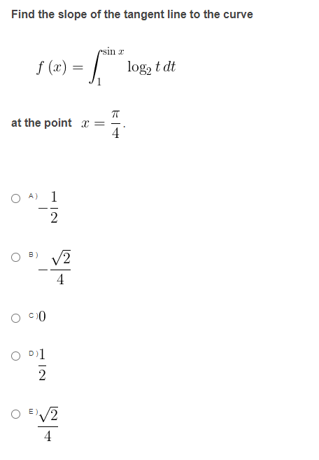 Solved Find the slope of the tangent line to the curve | Chegg.com