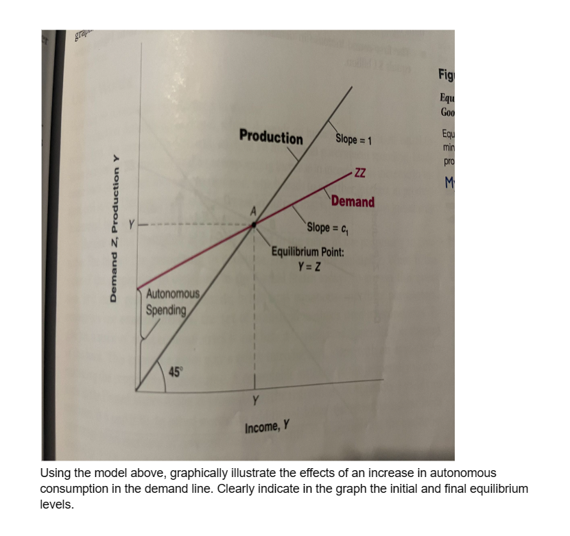 Solved Using the model above, graphically illustrate the | Chegg.com