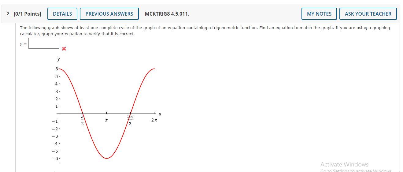 Solved 2. [0/1 Points] DETAILS PREVIOUS ANSWERS MCKTRIG8 | Chegg.com