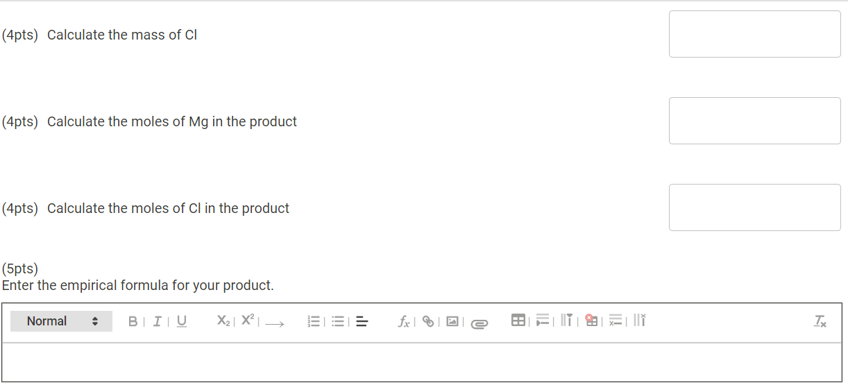 Solved Data And Report Submission - Empirical Formulas | Chegg.com