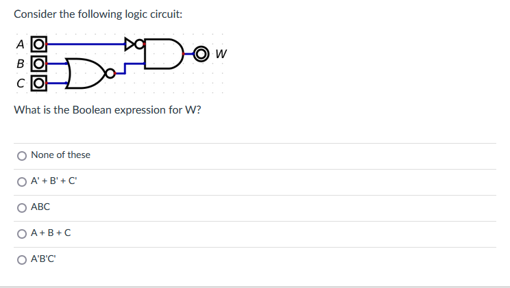 Solved Consider the following logic circuit: What is the | Chegg.com