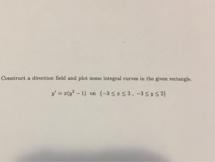Solved Construct a direction field and plot some integral | Chegg.com