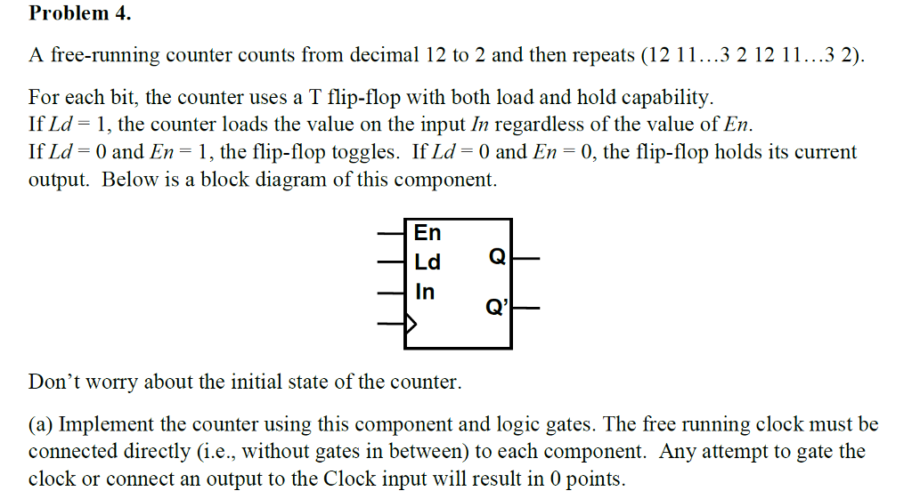 Solved Problem 4 A free-running counter counts from decimal | Chegg.com