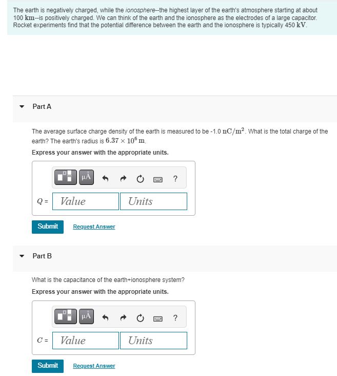 Solved The earth is negatively charged, while the | Chegg.com