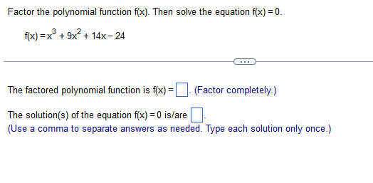 Solved Factor the polynomial function f(x). Then solve the | Chegg.com