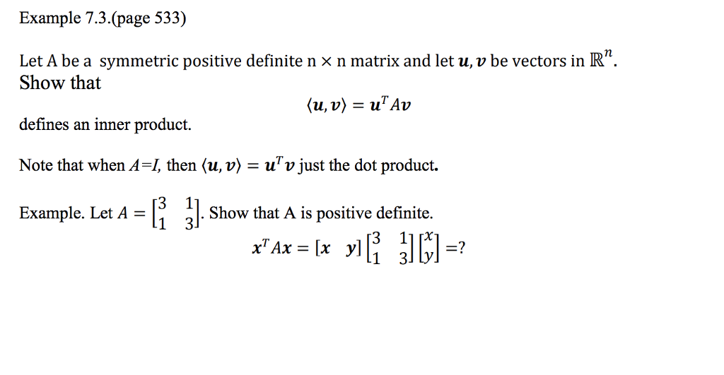 Solved Example 7.3.(page 533) Let A be a symmetric positive | Chegg.com