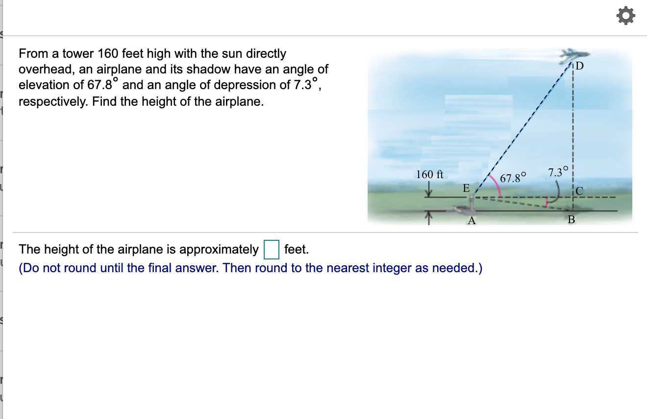 Solved D From a tower 160 feet high with the sun directly | Chegg.com