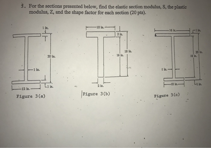 Solved 3 . For the sections presented below, find the | Chegg.com