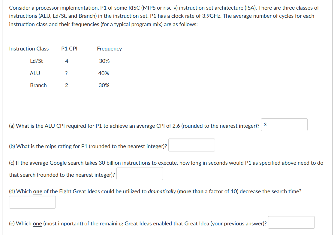 Solved Consider a processor implementation, P1 of some RISC | Chegg.com Solved Consider a processor implementation, P1 of some RISC | Chegg.com
