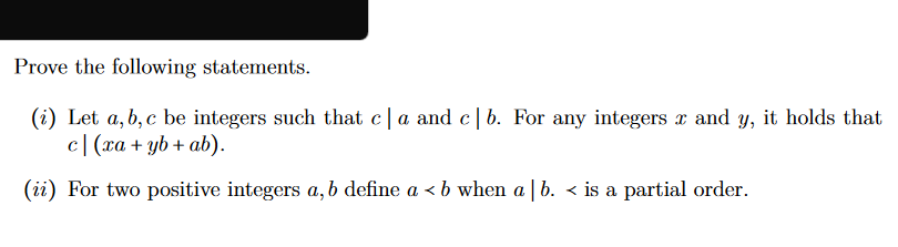 Solved Prove the following statements. (i) Let a,b,c be | Chegg.com