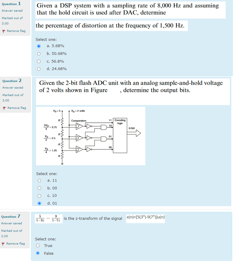 Solved DSP Multiple-choice | Chegg.com