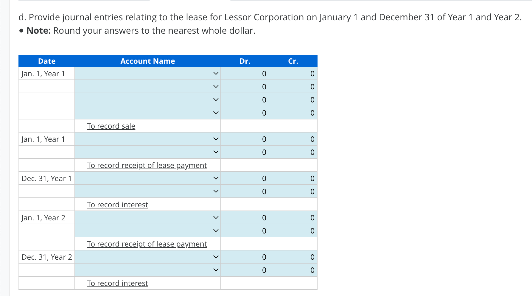Solved Recording Entries for Sales-Type Lease with | Chegg.com