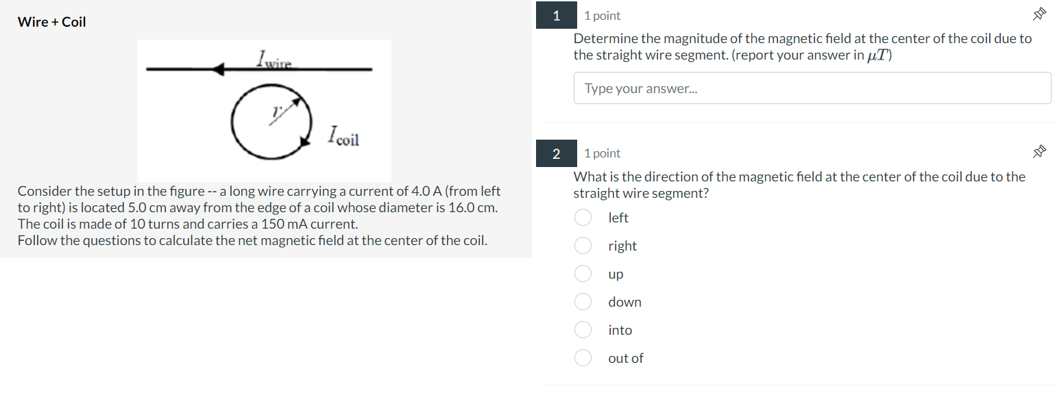 Solved Wire + Coil 31 point Determine the magnitude of the | Chegg.com