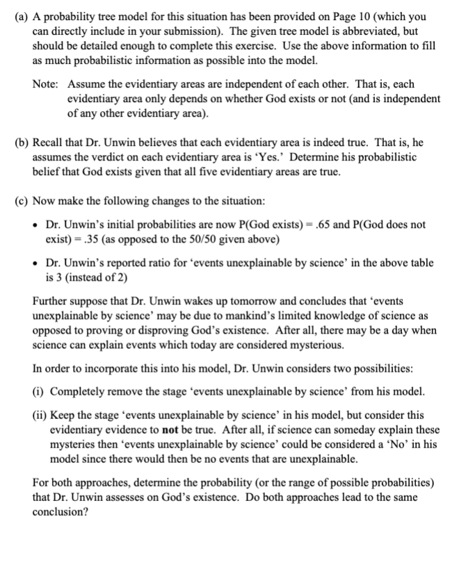 Solved 7. In his book, The Probability of God, Stephen Unwin | Chegg.com