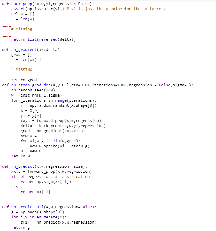 import numpy as np def init nn(D_1,sigma-1): | Chegg.com