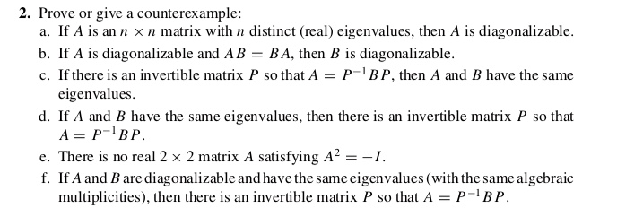 Solved 2. Prove or give a counterexample: a. If A is an n xn | Chegg.com