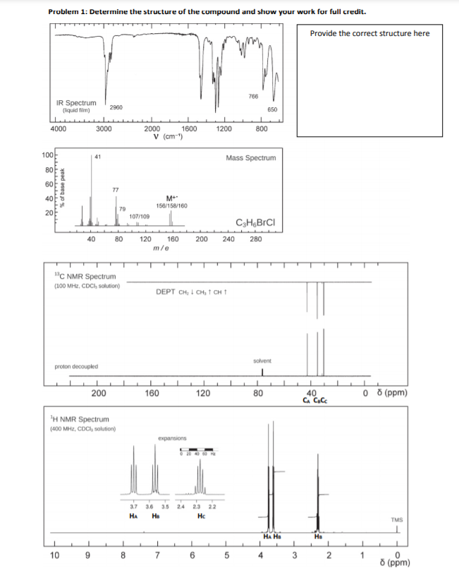 Solved Name: Chem 3112 Combined Spectroscopy Problems | Chegg.com