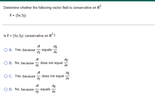 Solved Determine whether the following vector field is | Chegg.com