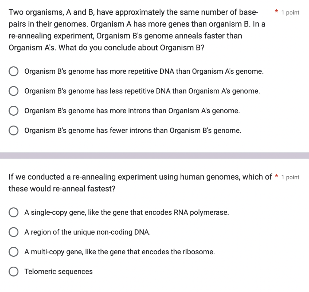 Solved Two organisms, A and B, have approximately the same | Chegg.com