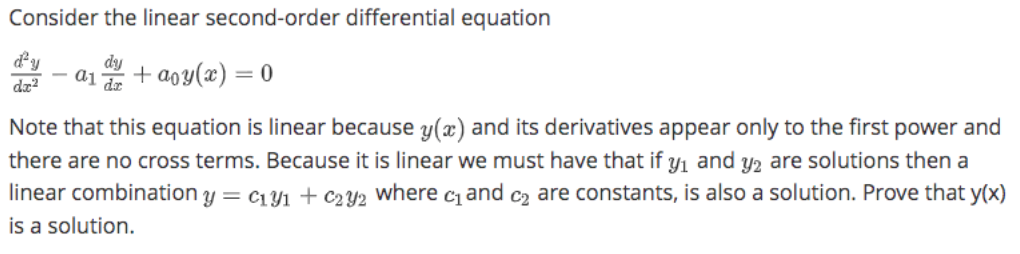 Solved Consider the linear second-order differential | Chegg.com