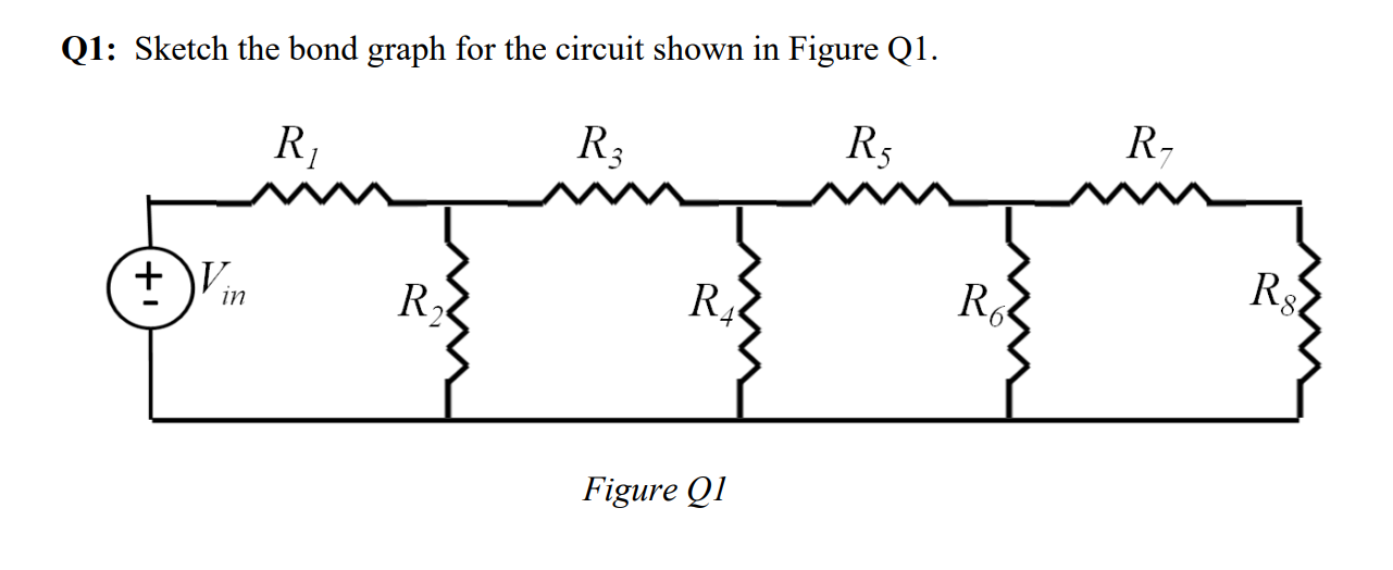 Solved Q1: Sketch the bond graph for the circuit shown in | Chegg.com