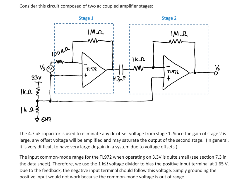 Solved Consider this circuit composed of two ac coupled | Chegg.com