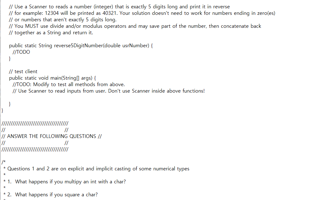 Solved // Directions: Implement the following methods // // | Chegg.com