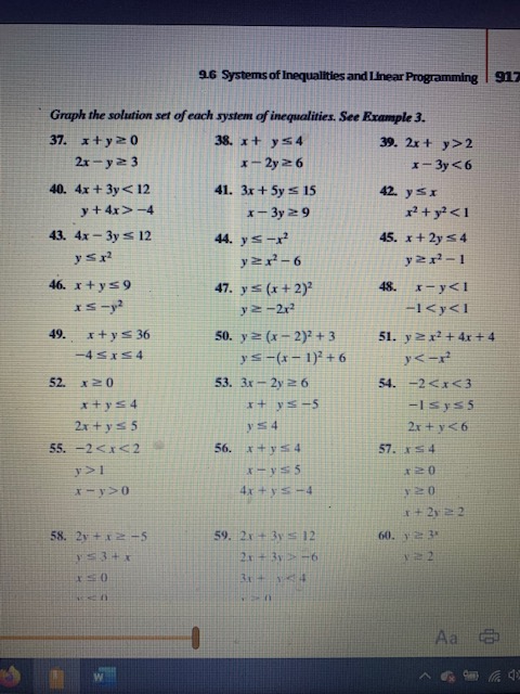 Solved 96 Systems of Inequalities and Linear Programming | | Chegg.com