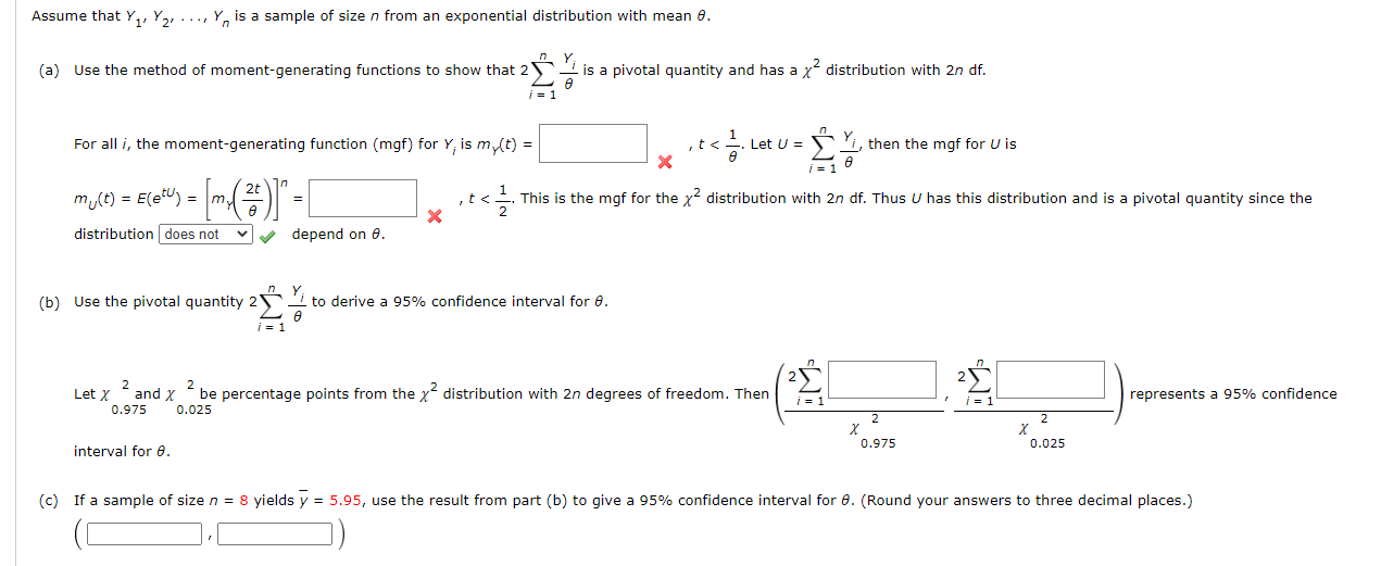 Solved Assume that Y1,Y2,…,Yn is a sample of size n from an | Chegg.com