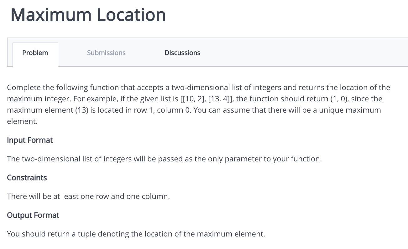 Solved BEGINNER PYTHON 3: Return (row, column) position of | Chegg.com Solved BEGINNER PYTHON 3: Return (row, column) position of | Chegg.com