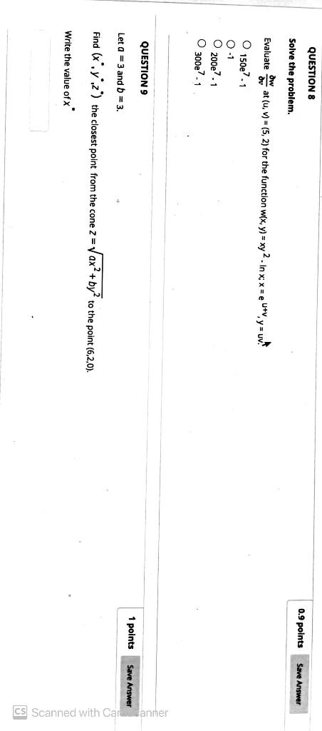 Solved QUESTION 8 0.9 points Save Answer Solve the problem. | Chegg.com