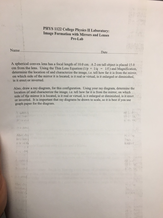 Solved PHYS 1122 College Physies II Laboratory: Image | Chegg.com
