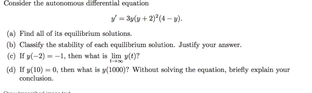 Solved Consider the autonomous differential equation (a) | Chegg.com
