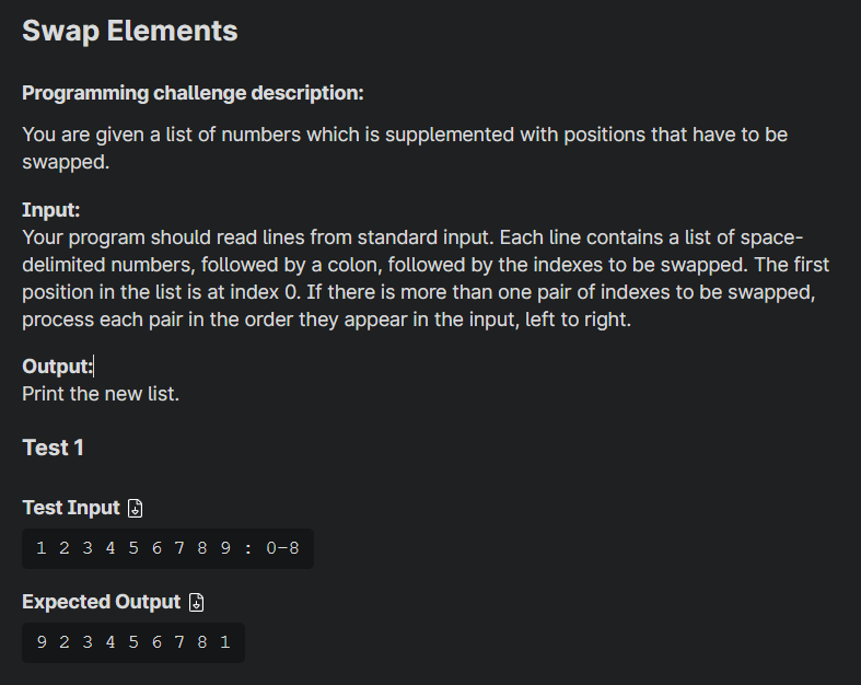Solved Swap Elements Programming challenge description: You | Chegg.com