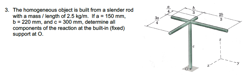 Solved 3. The homogeneous object is built from a slender rod | Chegg.com