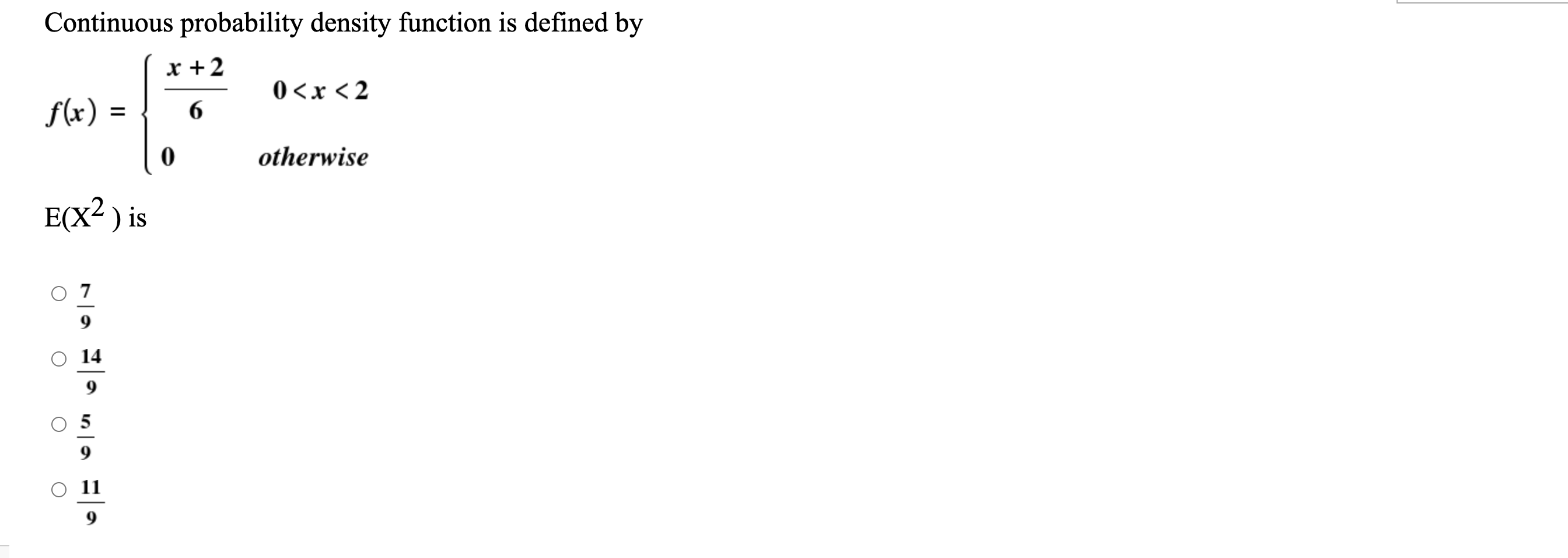 Solved Continuous probability density function is defined by | Chegg.com