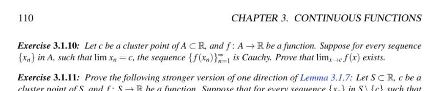Solved 110 CHAPTER 3. CONTINUOUS FUNCTIONS Exercise 3.1.10: | Chegg.com