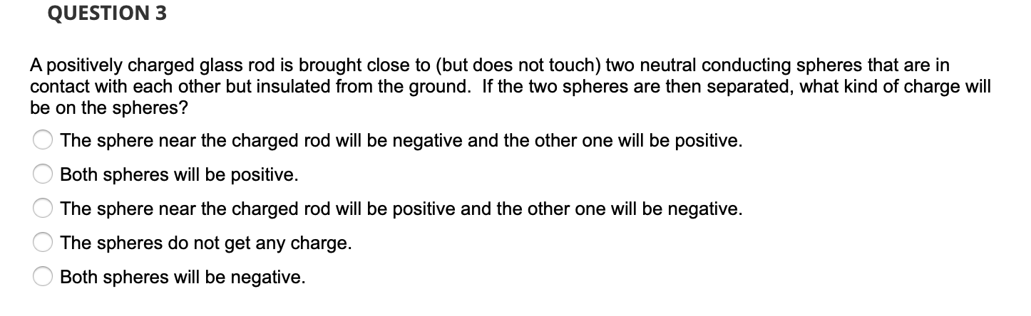 Solved A positively charged glass rod is brought close to | Chegg.com