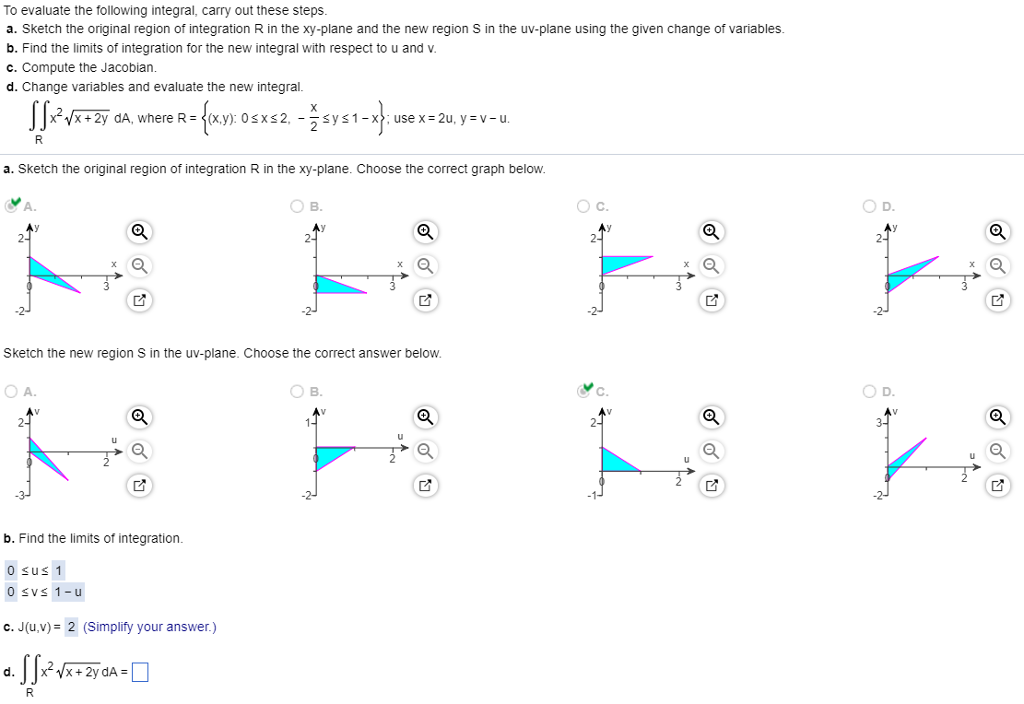 Solved To evaluate the following integral, carry out these | Chegg.com
