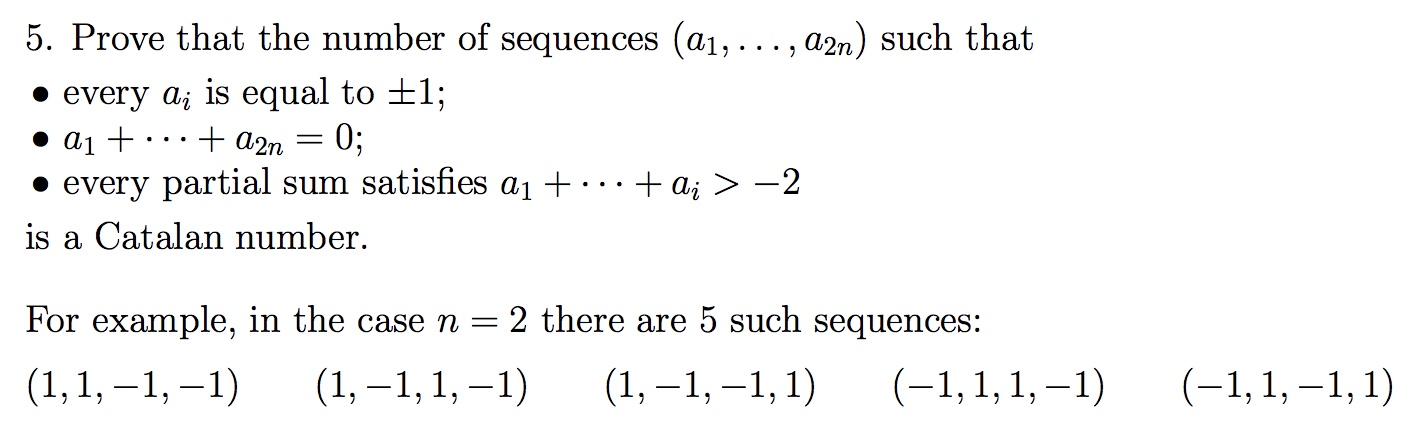 5. Prove that the number of sequences (a1, ..., A2n) | Chegg.com