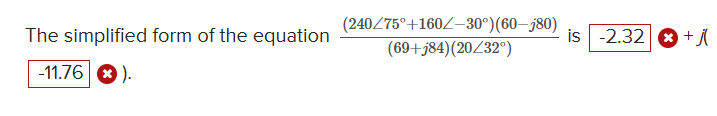 Solved The simplified form of ﻿the equation | Chegg.com