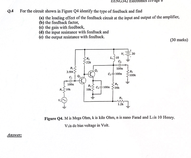 Solved Q.4 For the circuit shown in Figure Q4 identify the | Chegg.com