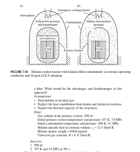 Solved 6. Containment sizing for a gas-cooled reactor with | Chegg.com