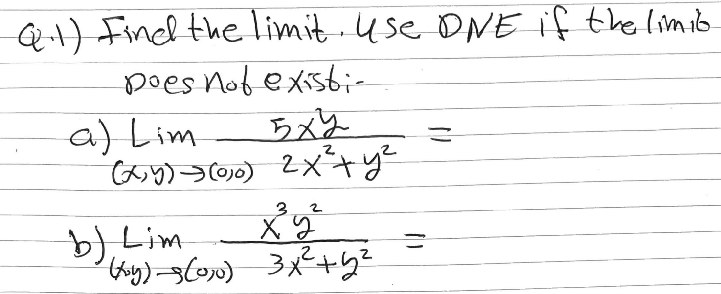 Solved Q.1) Find the limit. Use DNE if the limit poes not | Chegg.com
