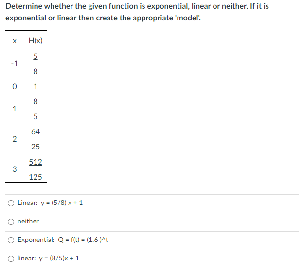 Solved Determine whether the given function is exponential, | Chegg.com