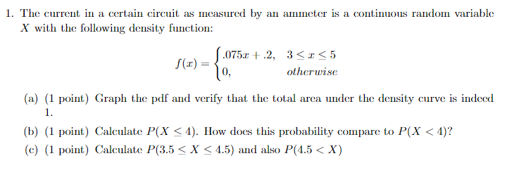 Solved The current in a certain circuit as measured by an | Chegg.com