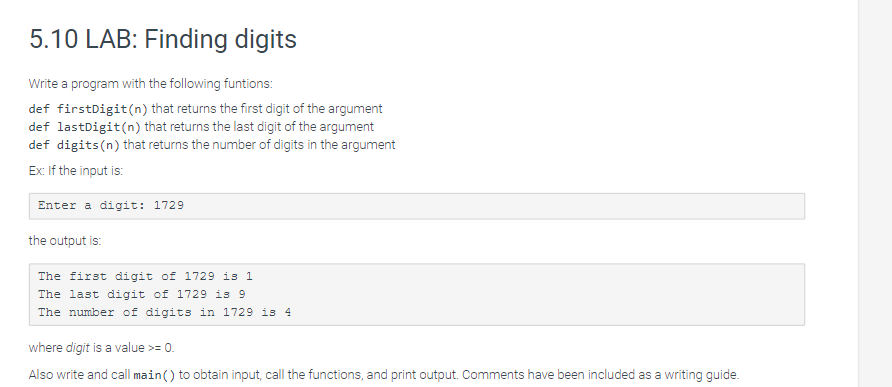 Solved 5 10 Lab Finding Digits Write A Program With The